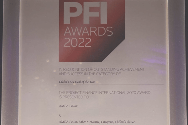 The PFI Global ESG Deal of the Year 2022 was awarded to AMEA Power’s ...